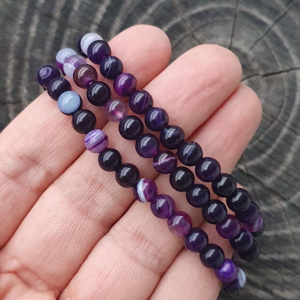 Náramok achát krajkový fialový 6mm | istraka.sk - najligotavejšie ...