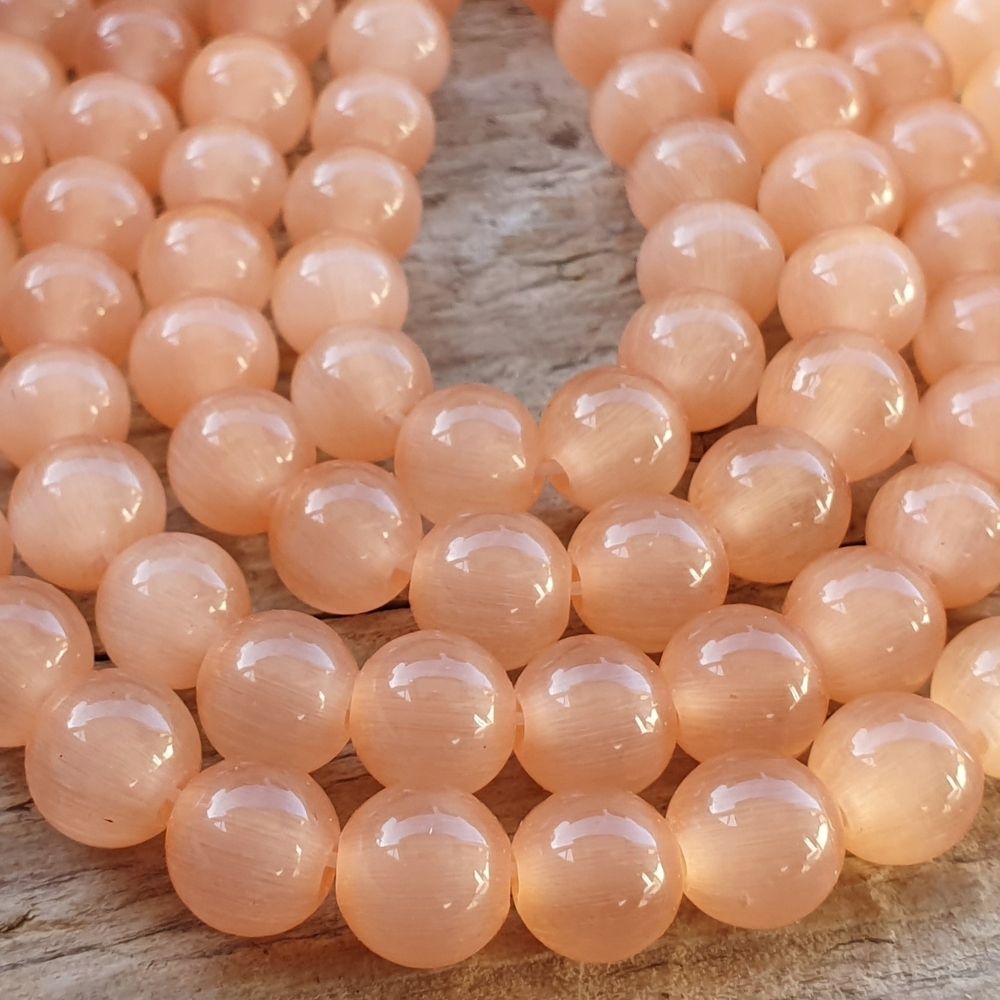 Mačacie oči korálky 8mm svetlooranžové šnúra | istraka.sk ...